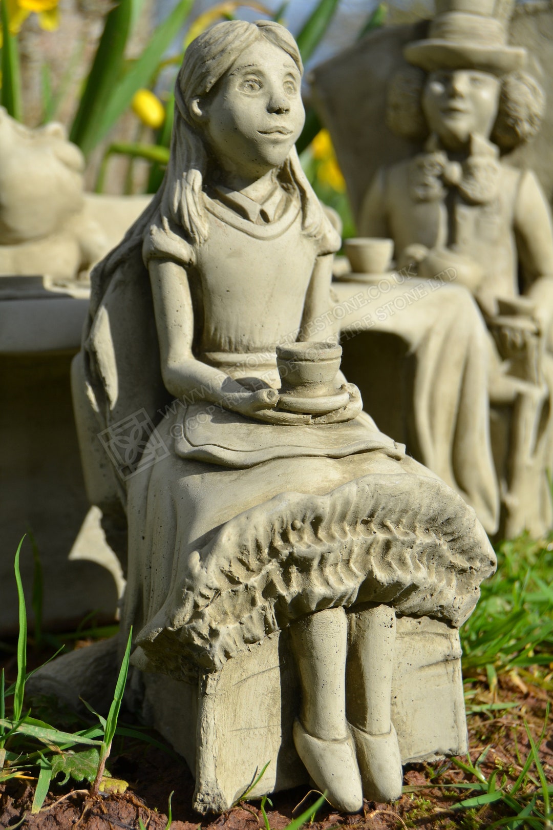 Alice Figurine - Alice in Wonderland Handmade Stone Garden Statue ...