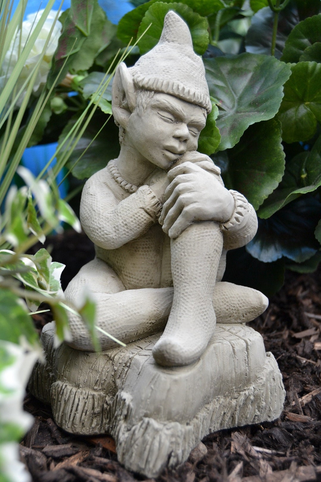 Johnie - the Sleepy Goblin Stone Garden Ornament - Etsy