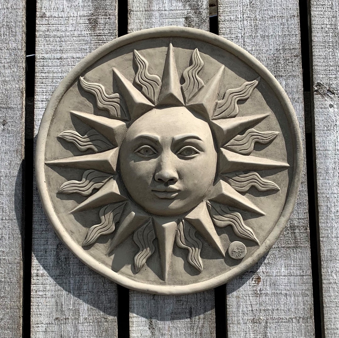 Large Sun - Wall Plaque Stone Garden Ornament - Etsy