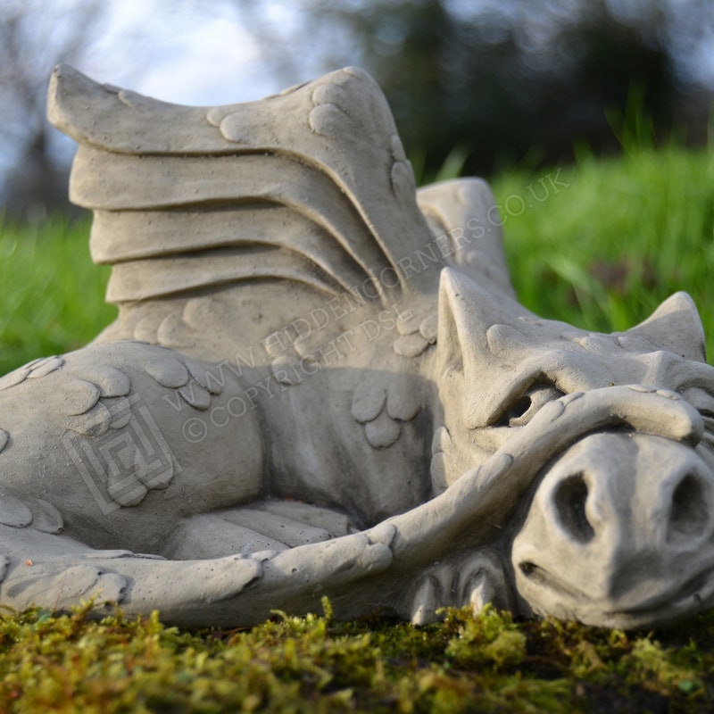 Cement Dragon Statues - Etsy UK