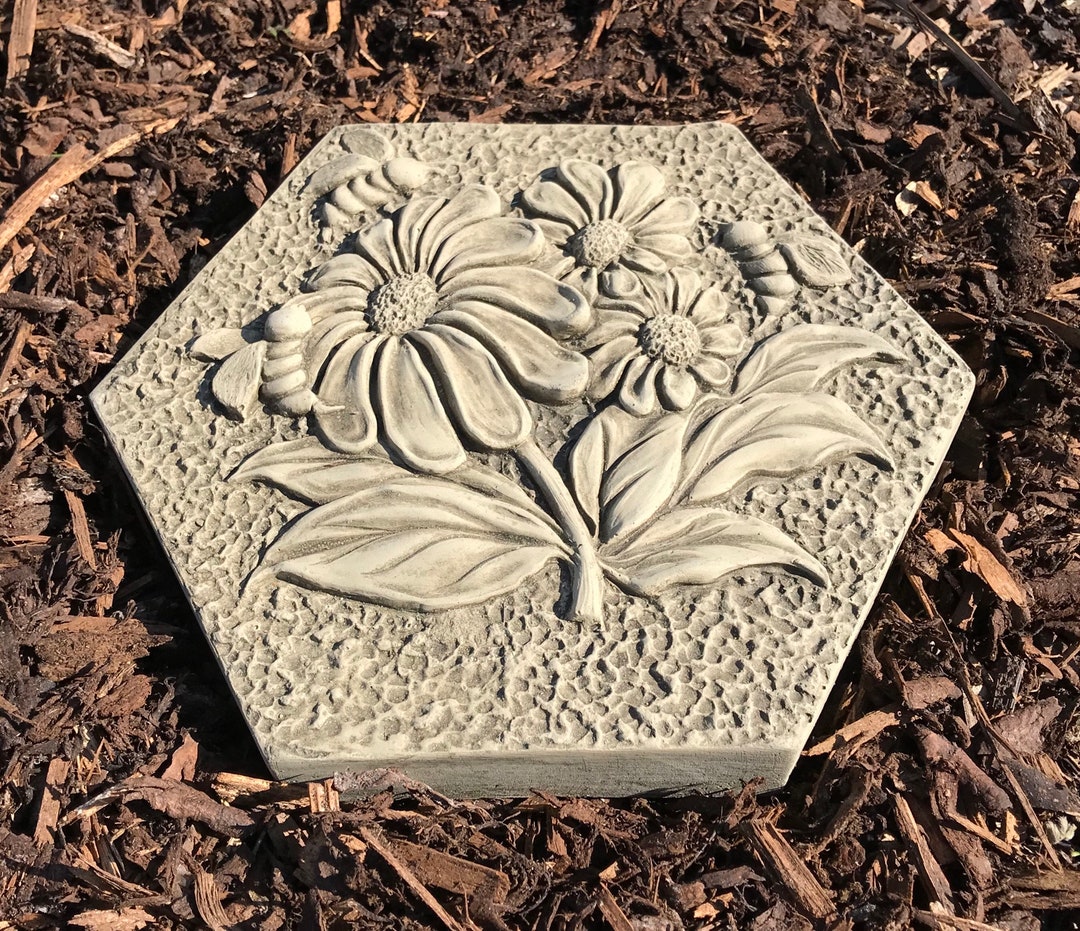 Insect Drinker Flower & Bee Stepping Stone - Etsy