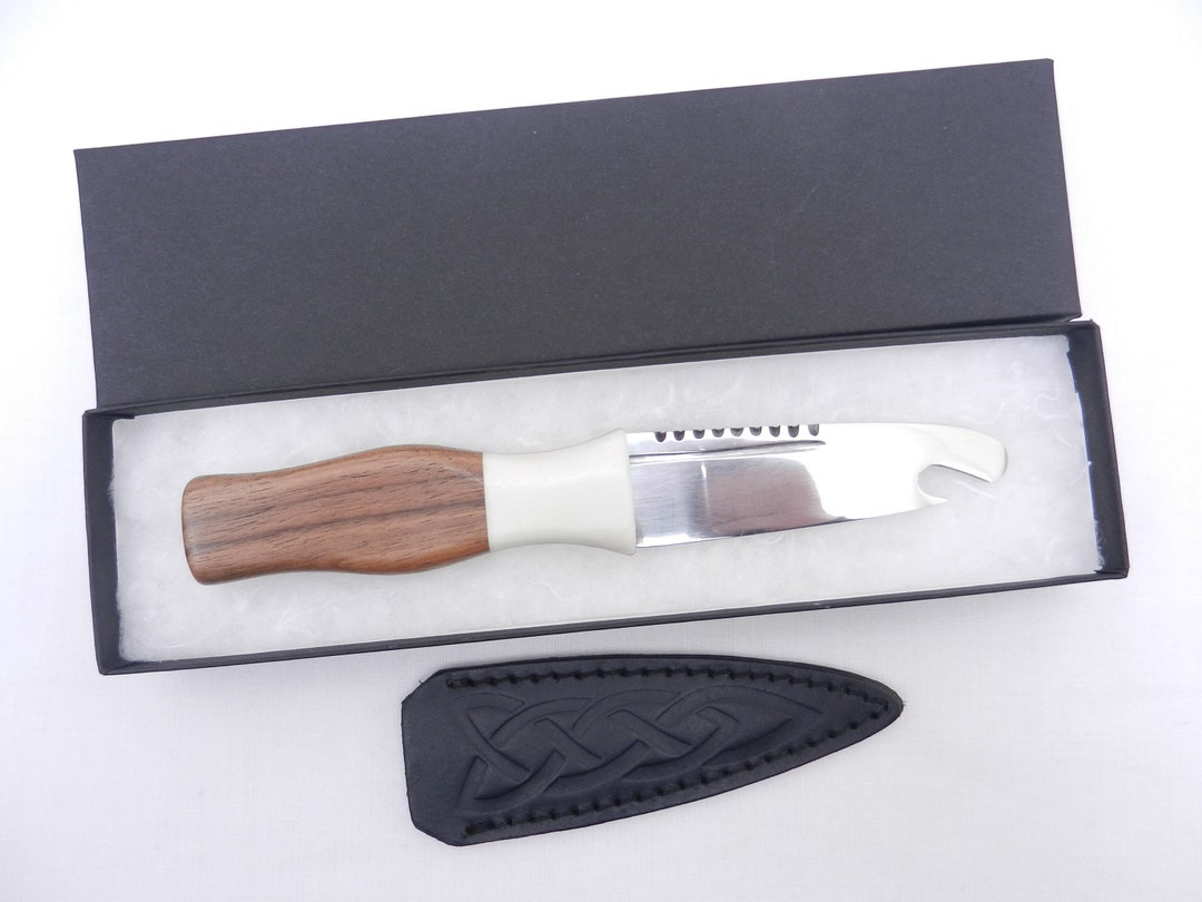 Scottish Sgian Brew Kilt Knife: Walnut, Stag Antler, Bottle Opener - Etsy