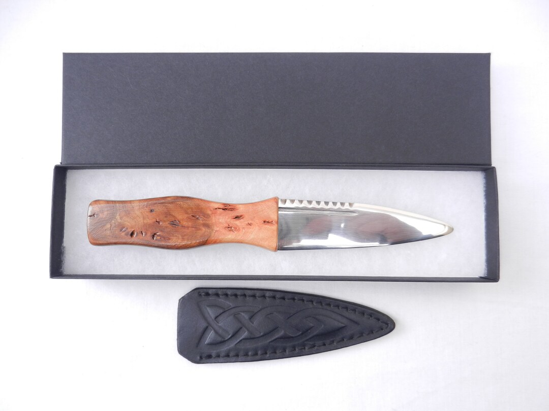 Sgian Dubh in Burr Wych Elm and Sweet Chestnut, Scottish Knife, Skene ...