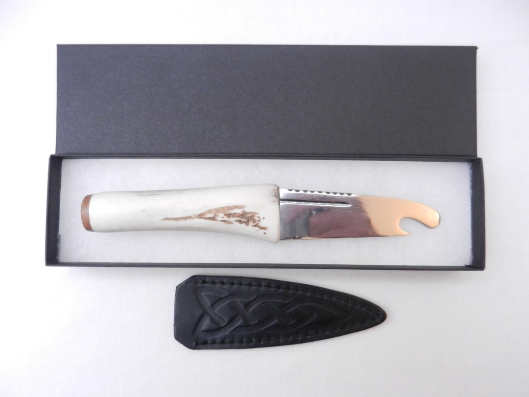 Natural Sgian Brew in Red Deer Stag Antler With Wych Elm/burr Wych Elm ...