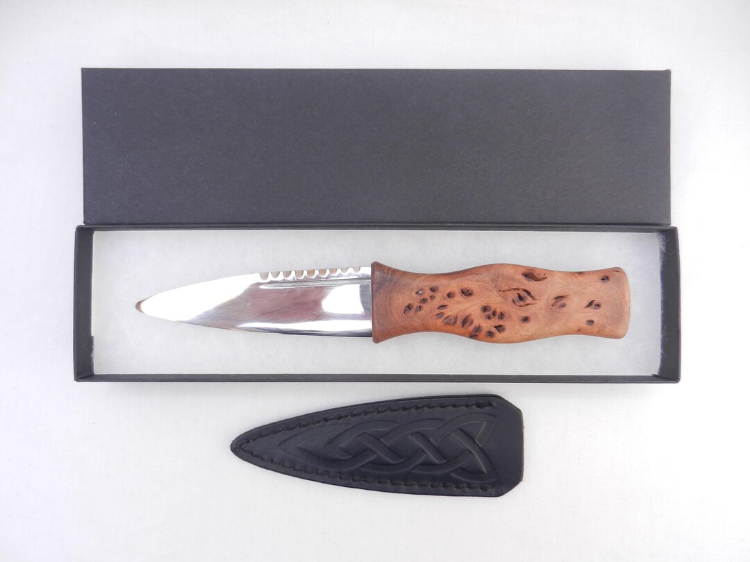 Burr Wych Elm Sgian Dubh: Scottish Kilt Knife With Wild Cherry - Etsy