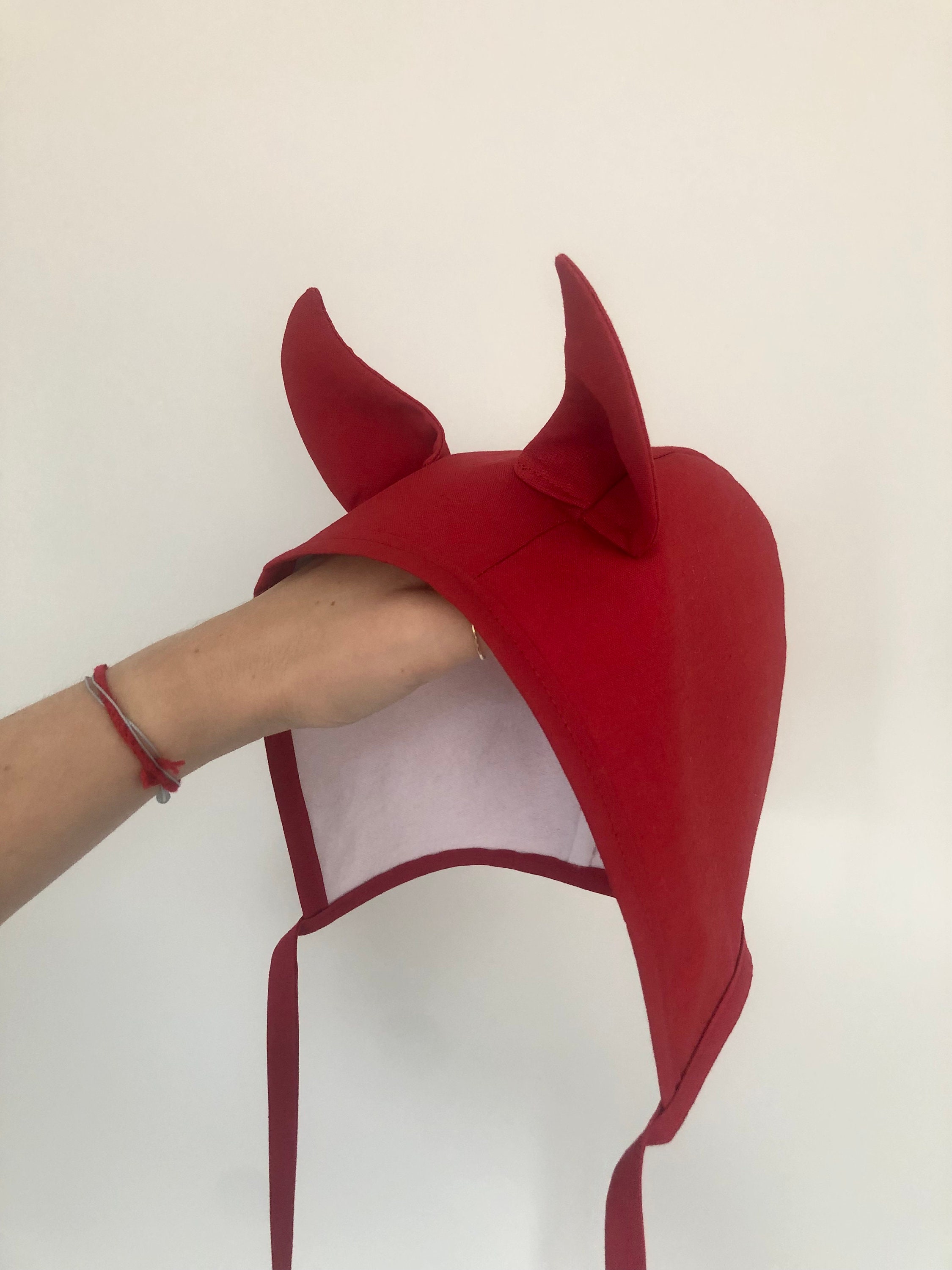 Red Devil BONNET Handmade Kids Hat Toddler Bonnet With Ears - Etsy