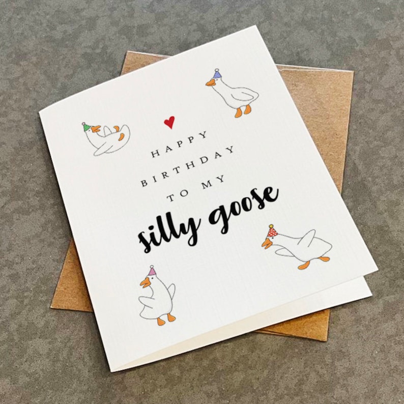 Silly Goose Birthday Card: Adorable Greeting Card for Child - Etsy