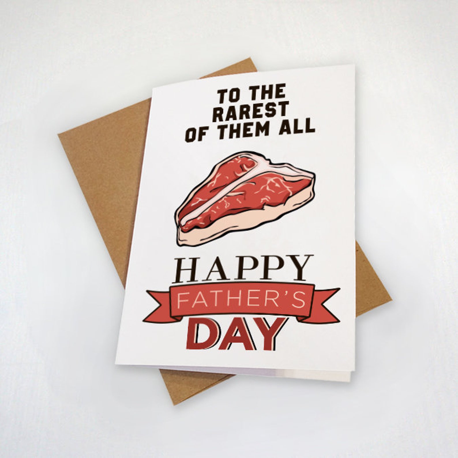 Meat Lover Steak Father's Day Card - Grill Master Dad - to the Rarest ...