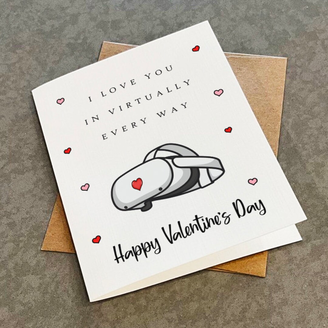 Cute Virtual Reality Valentine's Day Card VR Head Set Themed Greetin G ...