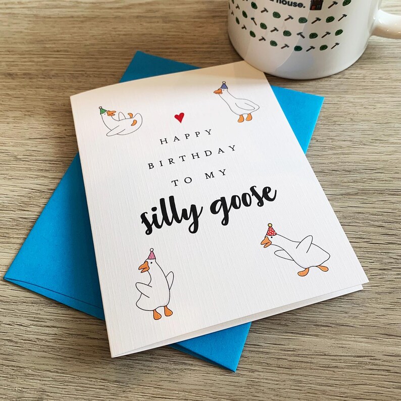 Silly Goose Birthday Card: Adorable Greeting Card for Child - Etsy