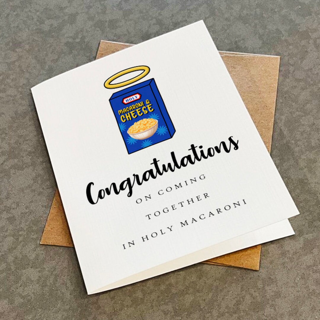Holy Macaroni Wedding Card - Cute Getting Card for Newly Wed Couple ...