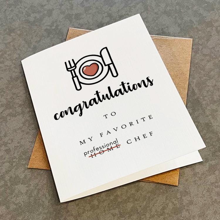 Chef Graduation Card: Culinary School Congratulations Card - Etsy