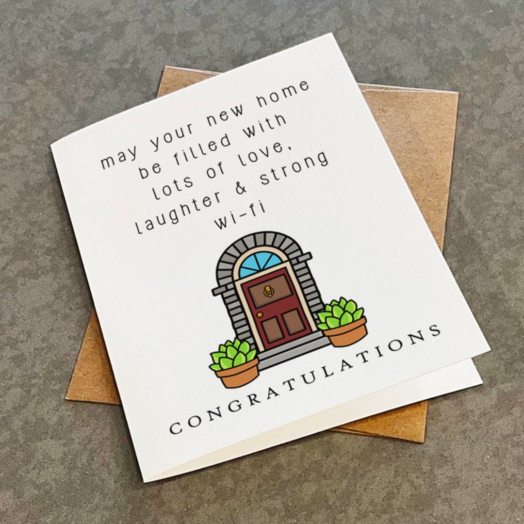 New Home Congratulations Card, Funny Congrats Card for New House. Cute ...