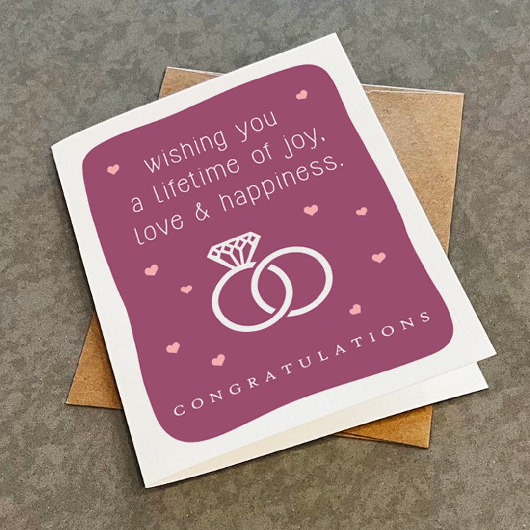 Buy Wedding Congratulations Card, Joy & Happiness Online in India - Etsy