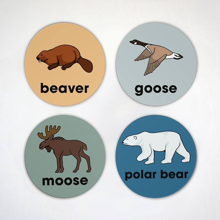 Animals of Canada Goose Moose Polar Bear Canadian Beaver | Etsy