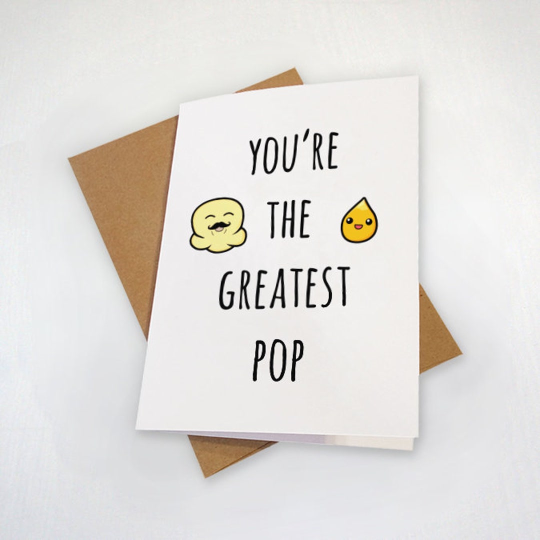 The Greatest Pop Funny Father's Day Card Popcorn and - Etsy