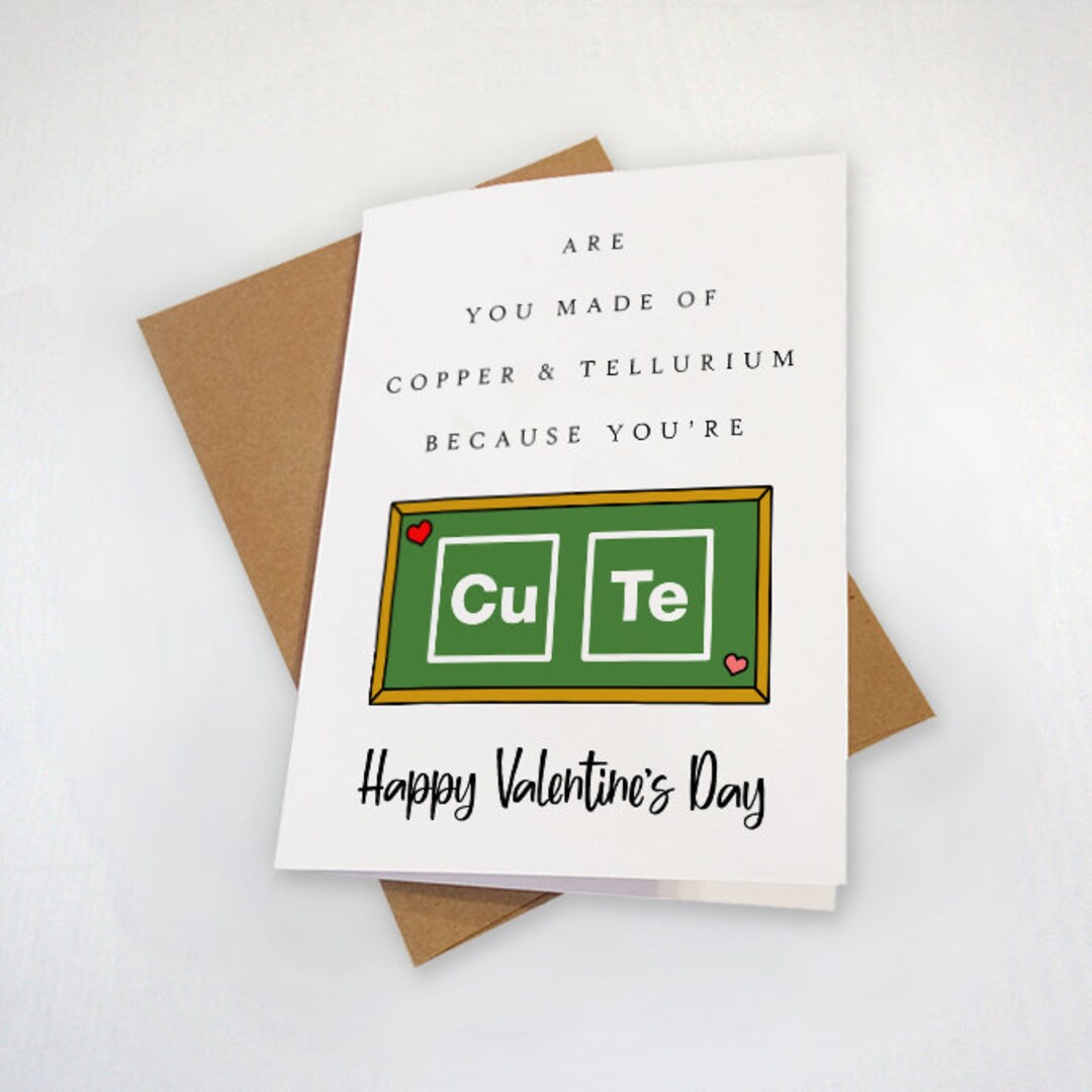 Cute Chemistry Themed Valentine's Day Card Adorable - Etsy