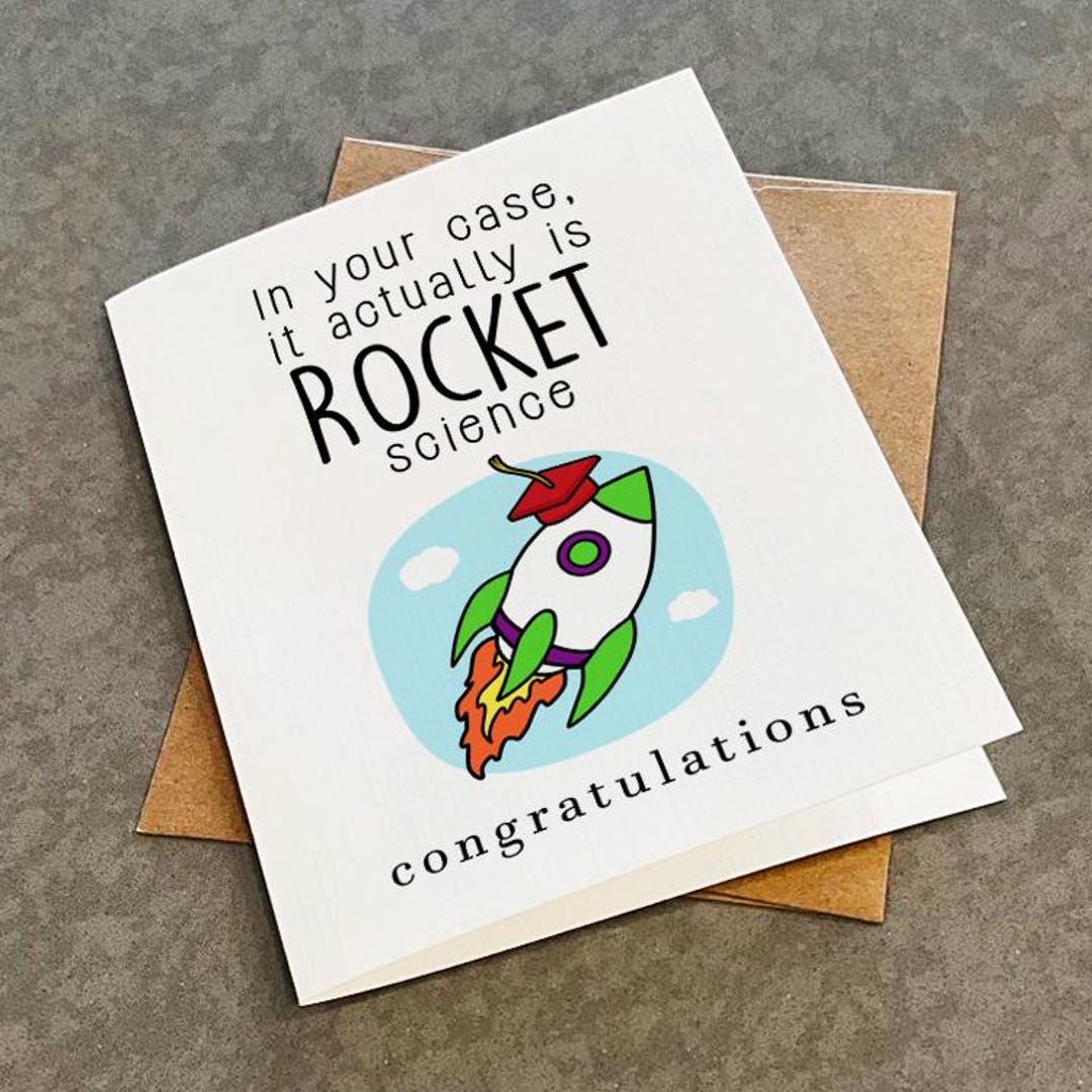Rocket Science Graduation Card: Engineering Congratulations - Etsy