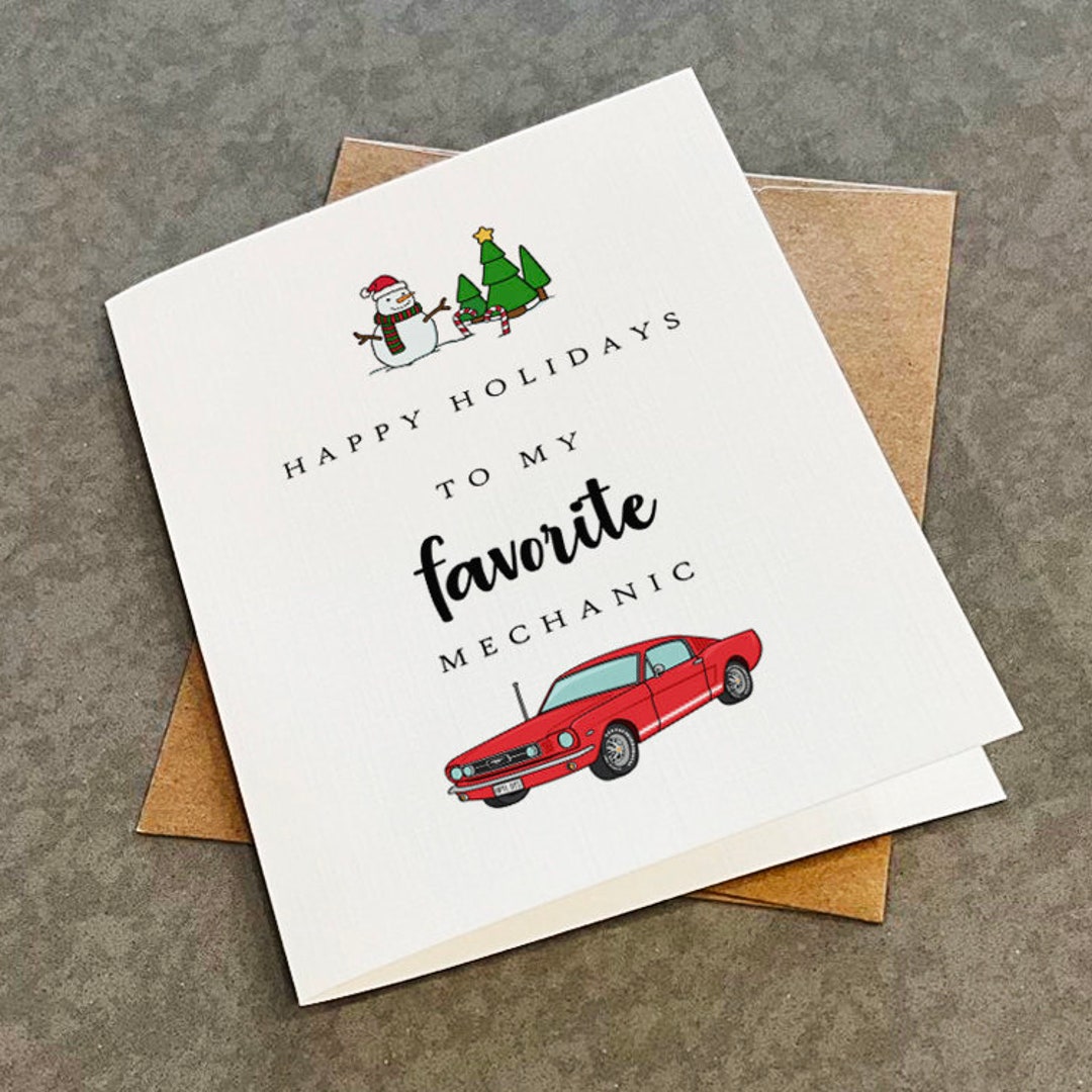 Happy Holidays to My Favorite Mechanic, X-mas Card for the One the ...
