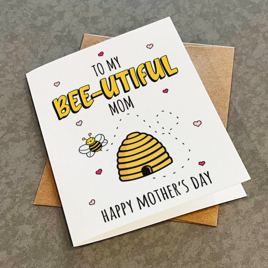 Honey Bee Mother's Day Card: Punny Greeting Card for Mom - Etsy