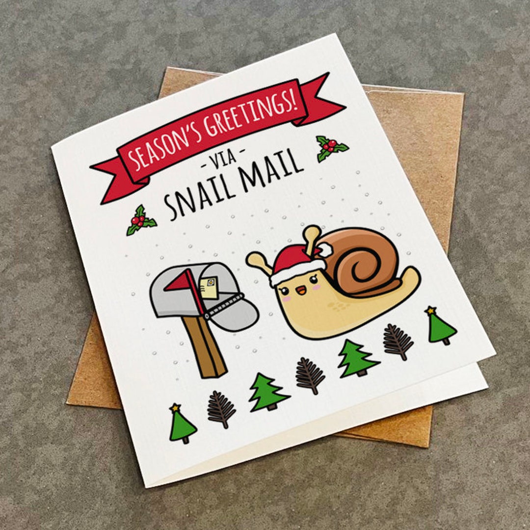 Seasons Greetings via Snail Mail - Cute Early Bird Christmas Card - Pen ...