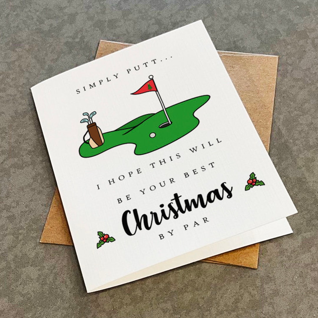 Golf Themed Christmas Card - Funny Dad Joke Holiday Greeting for Golf ...