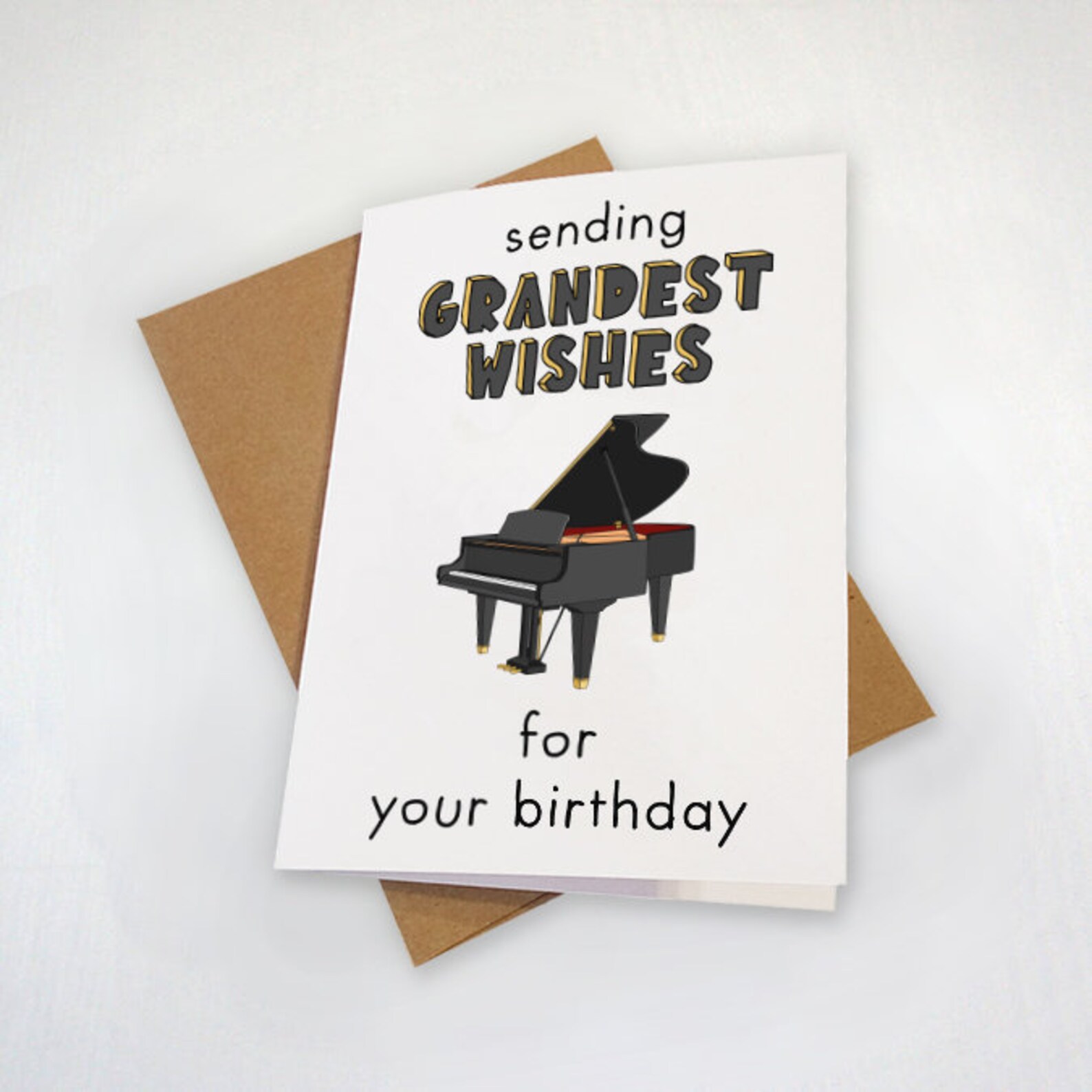 Grand Piano Birthday Card Fun Birthday Card for Grandson | Etsy