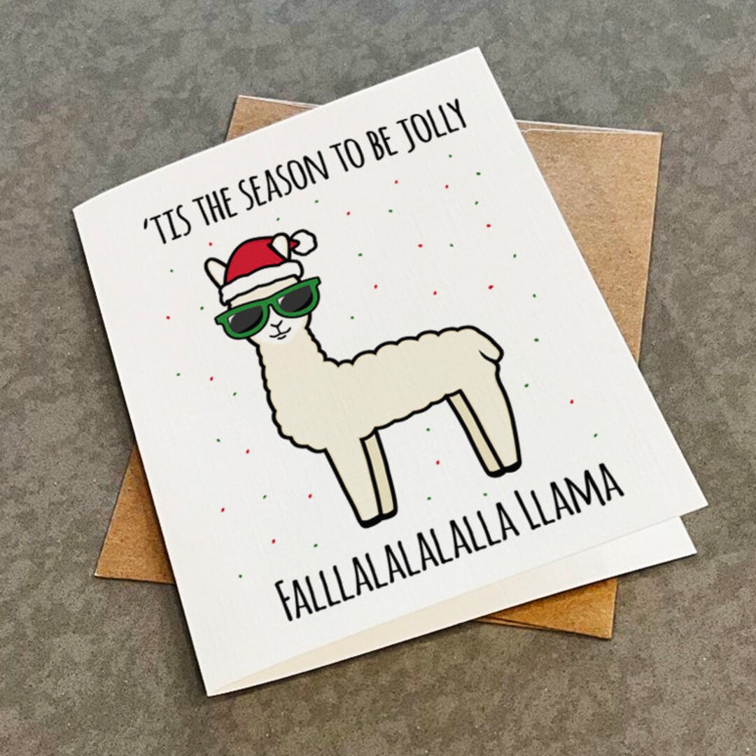 Funny Llama Christmas Card: 'tis the Season Holiday Pun - Etsy