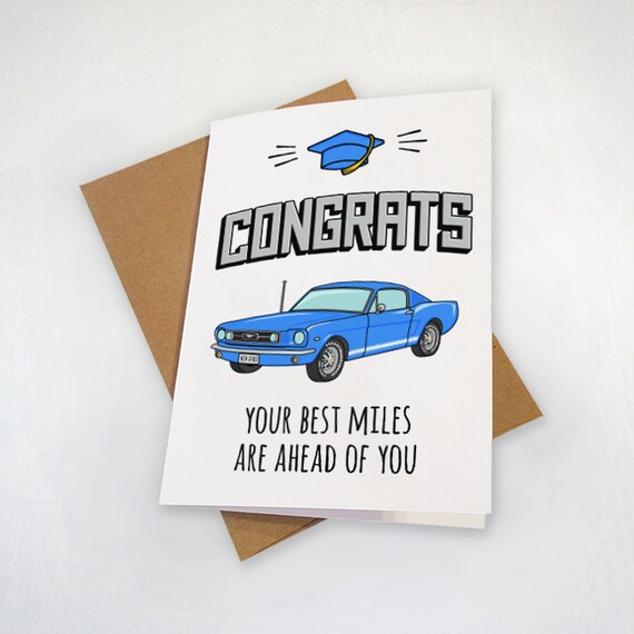 New Graduate Congratulations Card Muscle Card Themed Grad | Etsy