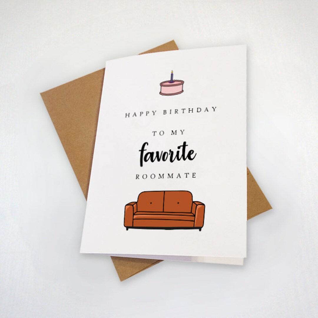 Happy Birthday to My Favorite Roommate Cute Birthday Card - Etsy