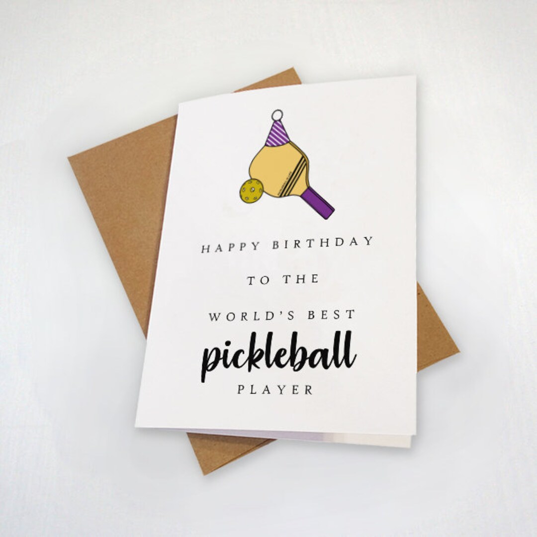 Pickleball Birthday Card Adorable Birthday Card for Your - Etsy