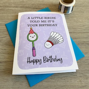 Badminton Birthday Card - Funny Greeting Card for Badminton Player ...