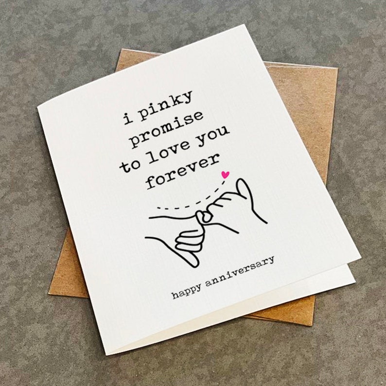Pinky Promise Anniversary Card - Adorable Anniversary Gift for ...