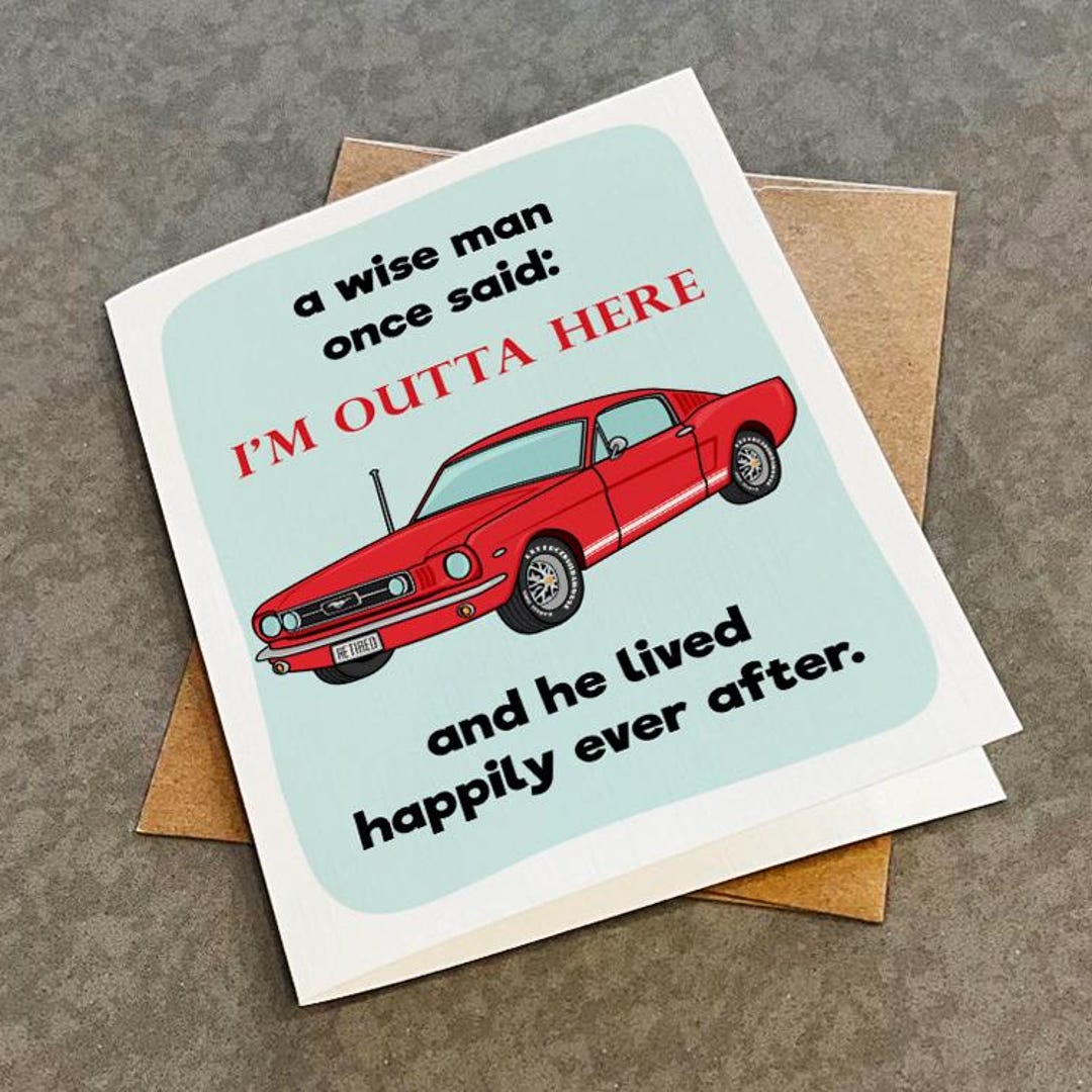 Funny Retirement Card: Classic Car, Good Luck Card for Colleague - Etsy