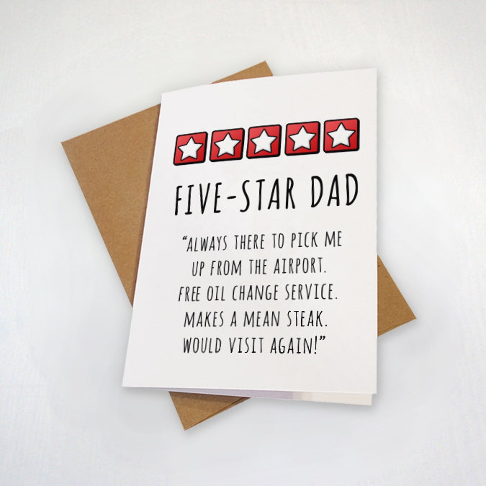 Five-star Dad Father's Day Card: Witty Review Card - Etsy