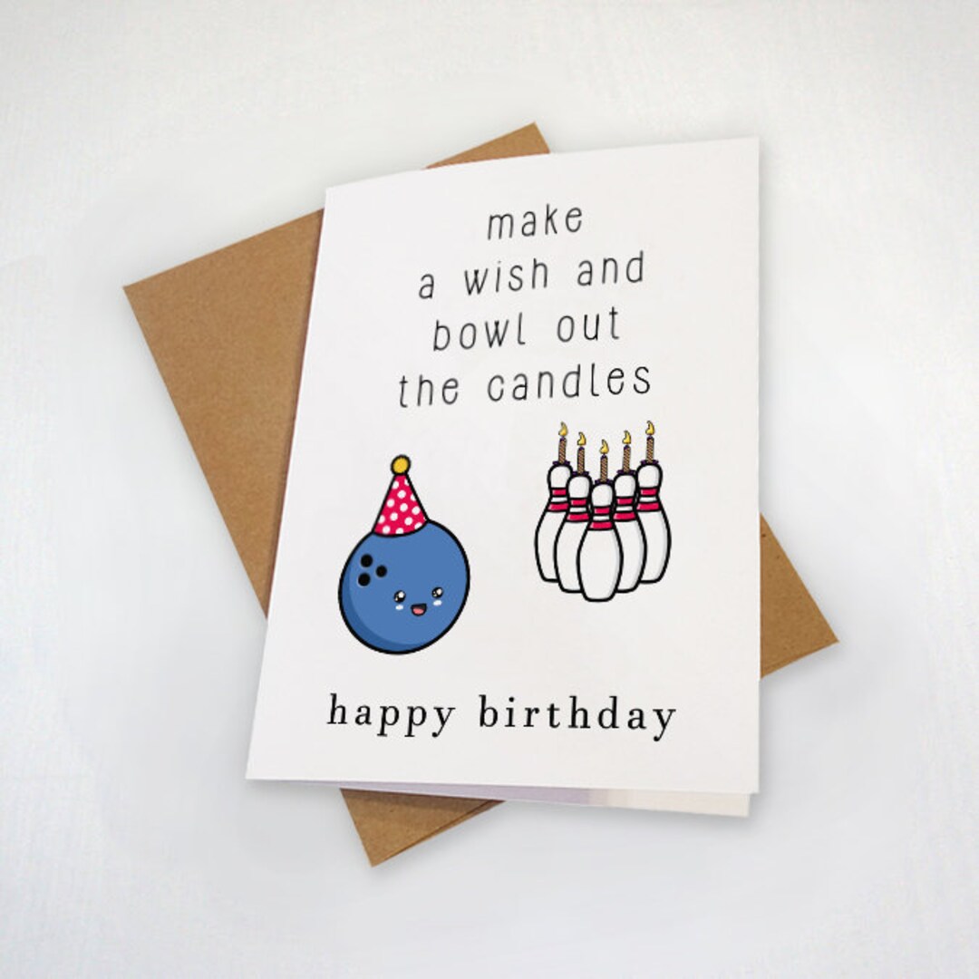 Bowling Birthday Card Funny Greeting Card for Amateur - Etsy