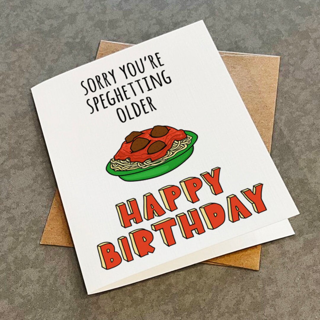 Speghetti Birthday Card - Funny Foodie Birthday Card - Pasta Birthday ...