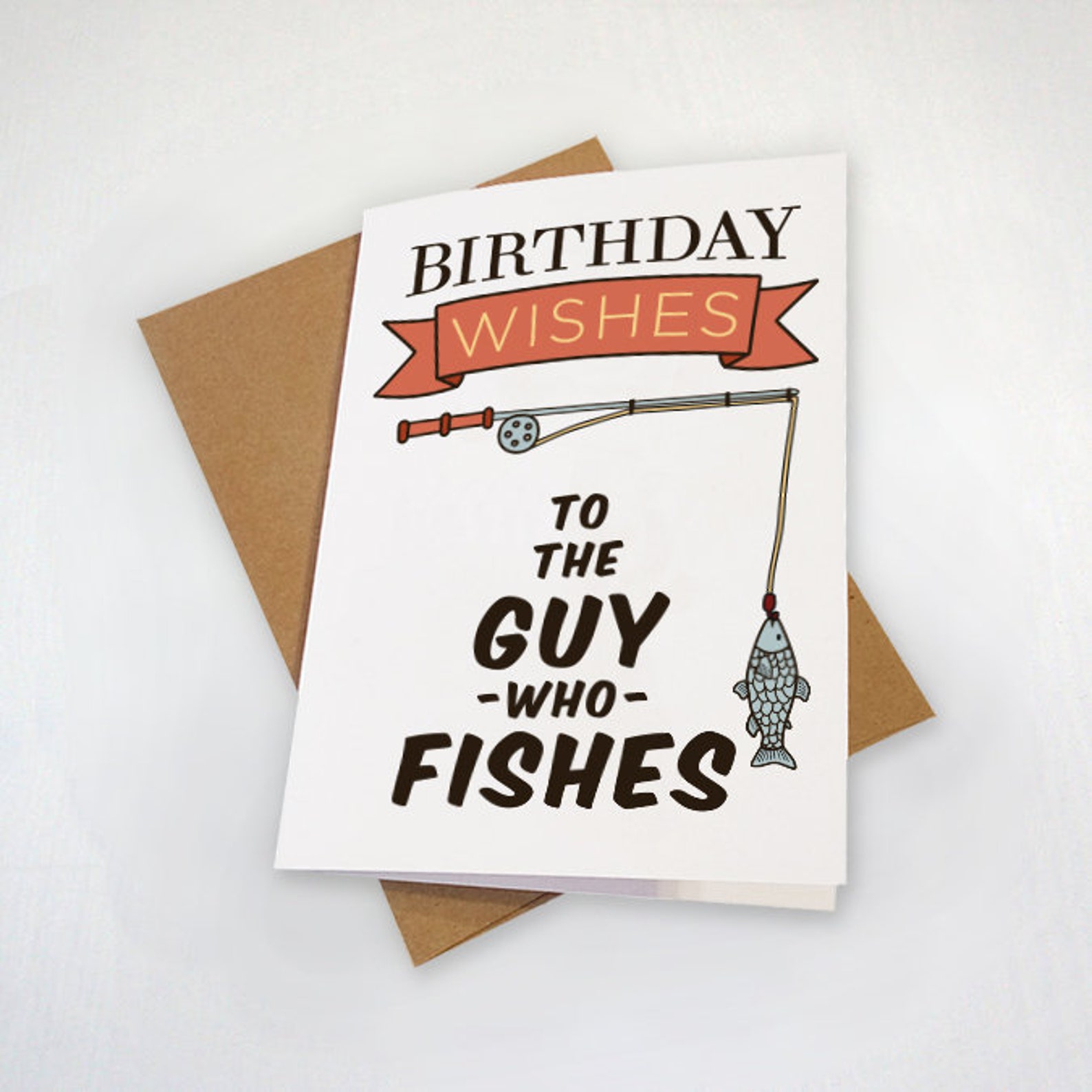 Fishing Birthday Card Fun Birthday Card for Fishing Hobbyist - Etsy