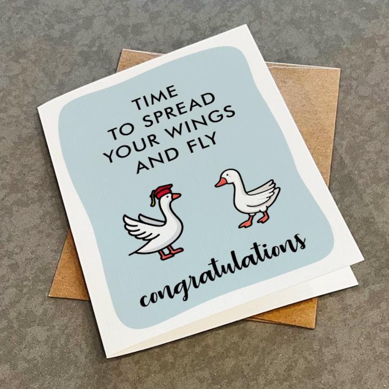 Goose Graduation Card: Congratulations Greeting (A2 Card) - Etsy
