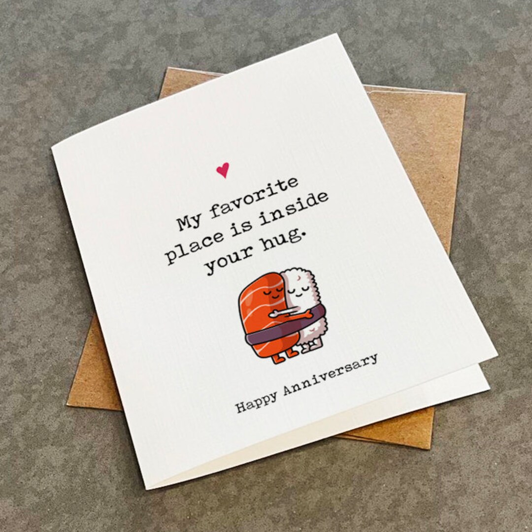 In Your Hug Cute & Sentimental Anniversary Card for Husband, Cute ...