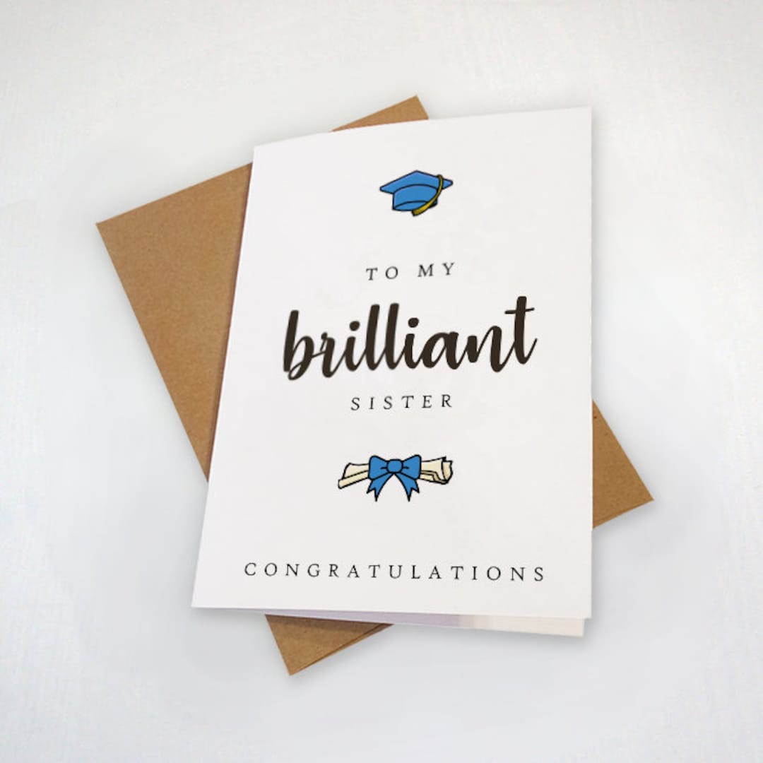 Sister Graduation Card Lovely Congratulations Card for - Etsy