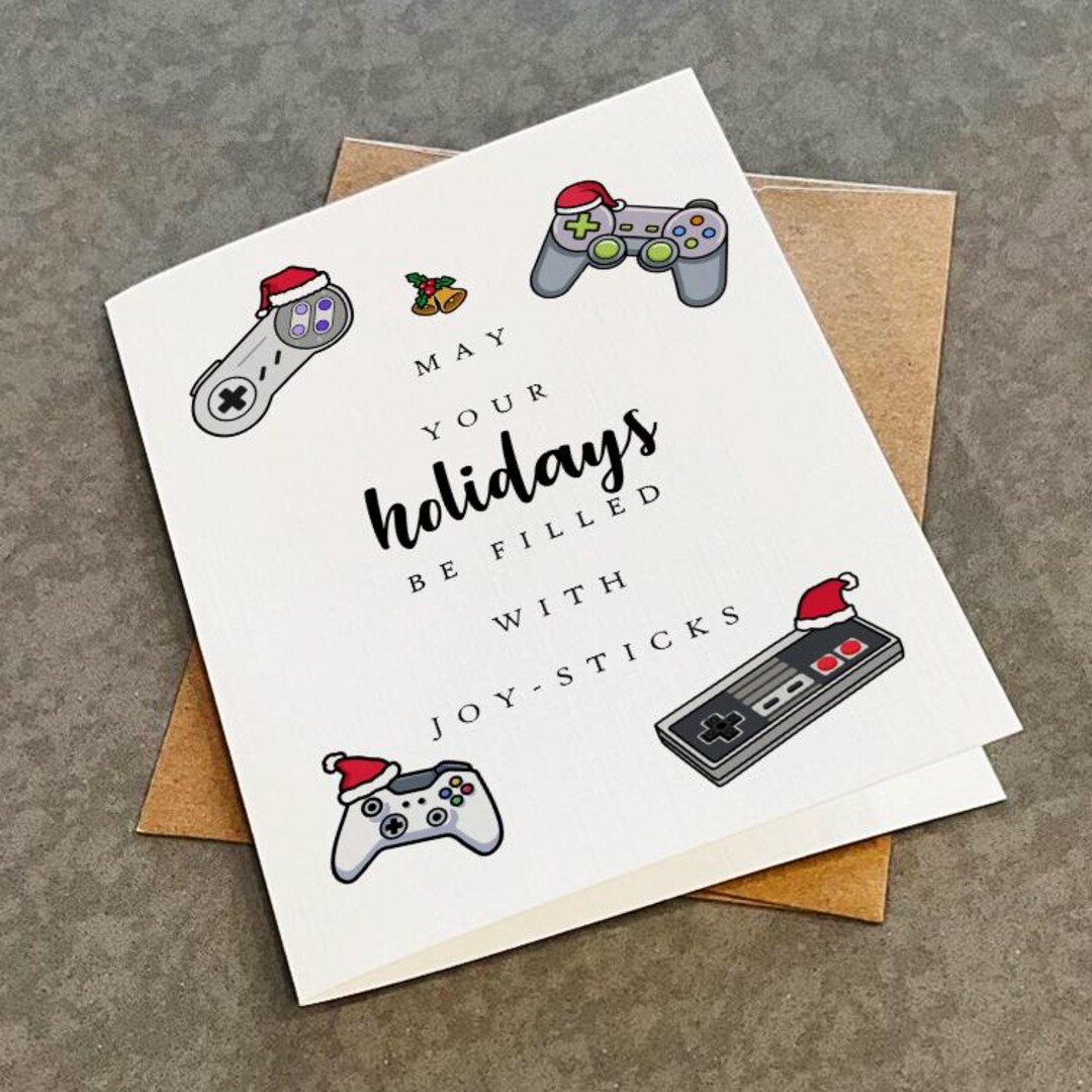 Cute Gamer Holiday Greeting Card - May Your Holidays Be Filled With Joy ...