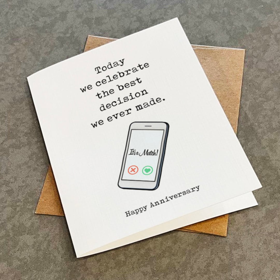 Online Dating Anniversary Card, Cute Anniversary Card for Girlfriend ...