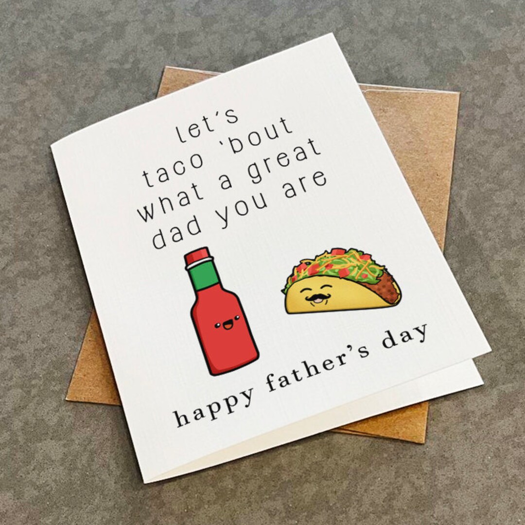 Taco Father's Day Card for Foodies - Cute Greeting Card for Dad, Best ...