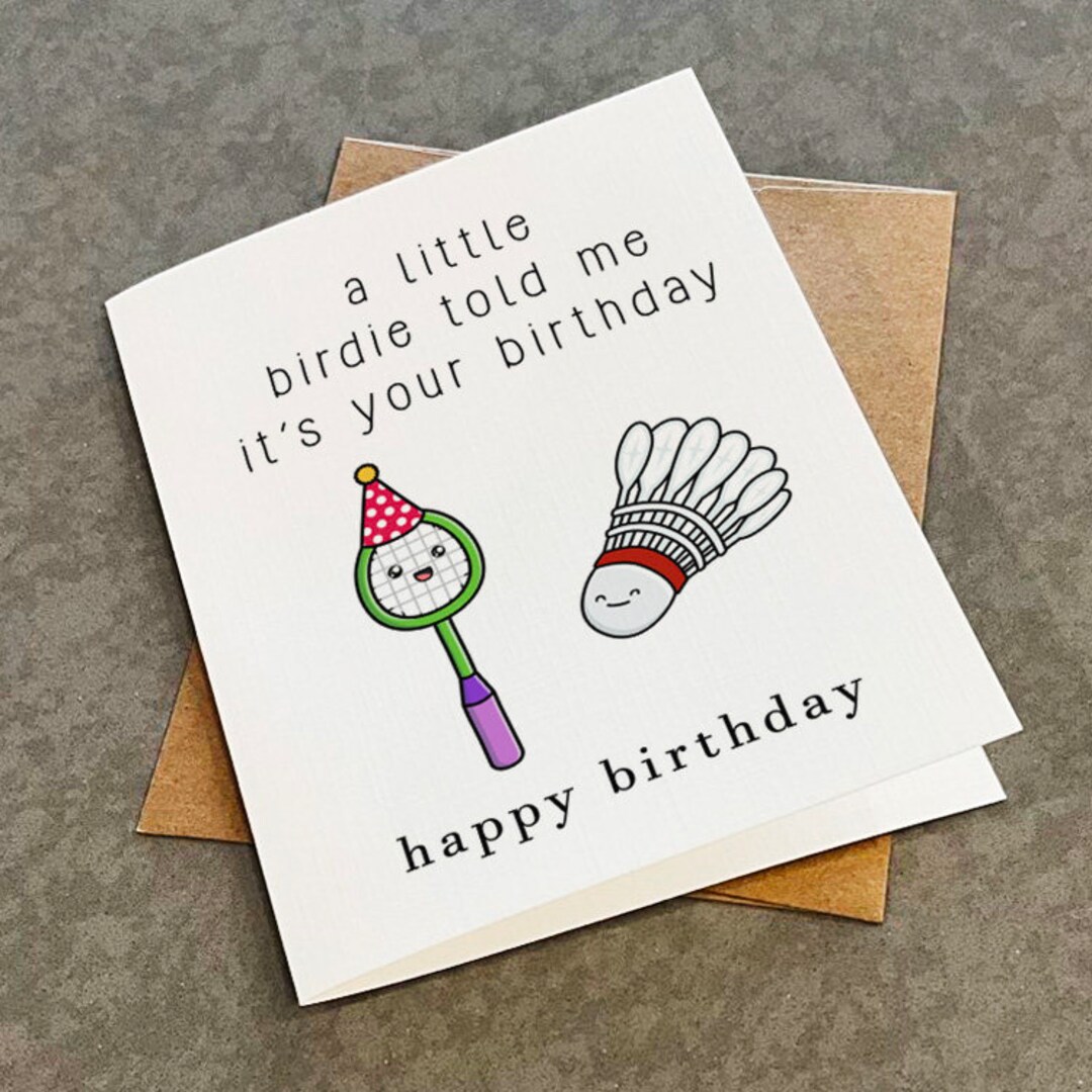 Badminton Birthday Card Funny Greeting Card for Badminton Player ...