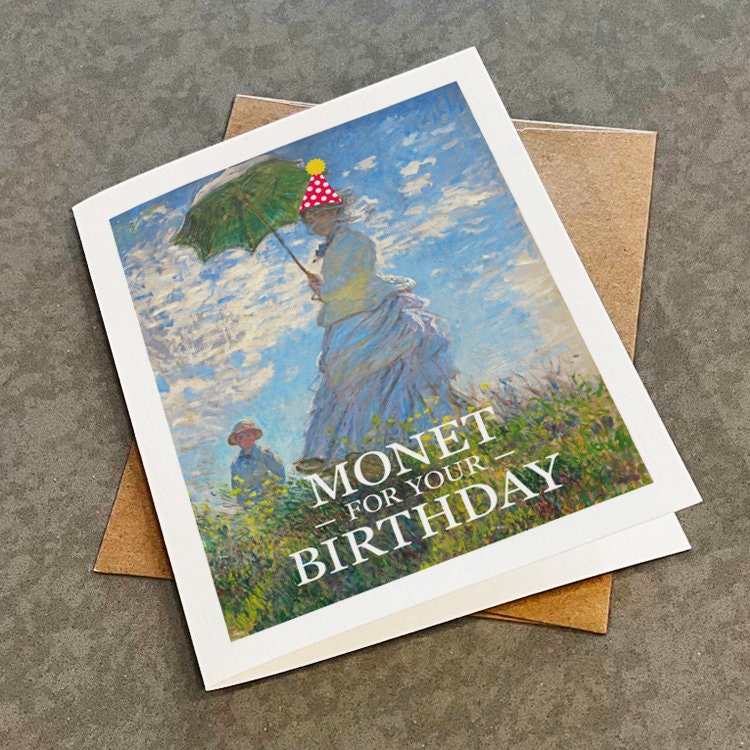 Witty Birthday Card for Impressionist Art Fan - Monet for Your Birthday ...