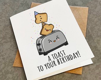 Toaster Birthday Card, Funny Toaster Card - Etsy
