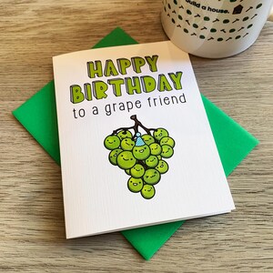 Funny Grape Birthday Card for Him - Cute Birthday Card for Best Friend ...