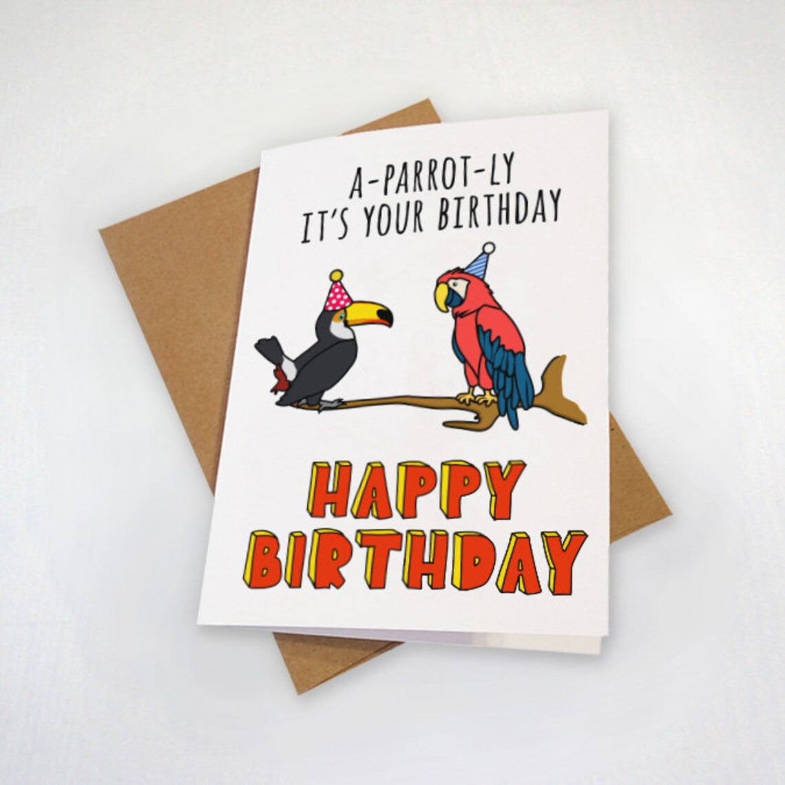 Parrot Birthday Card Apparently It's Your Birthday - Etsy