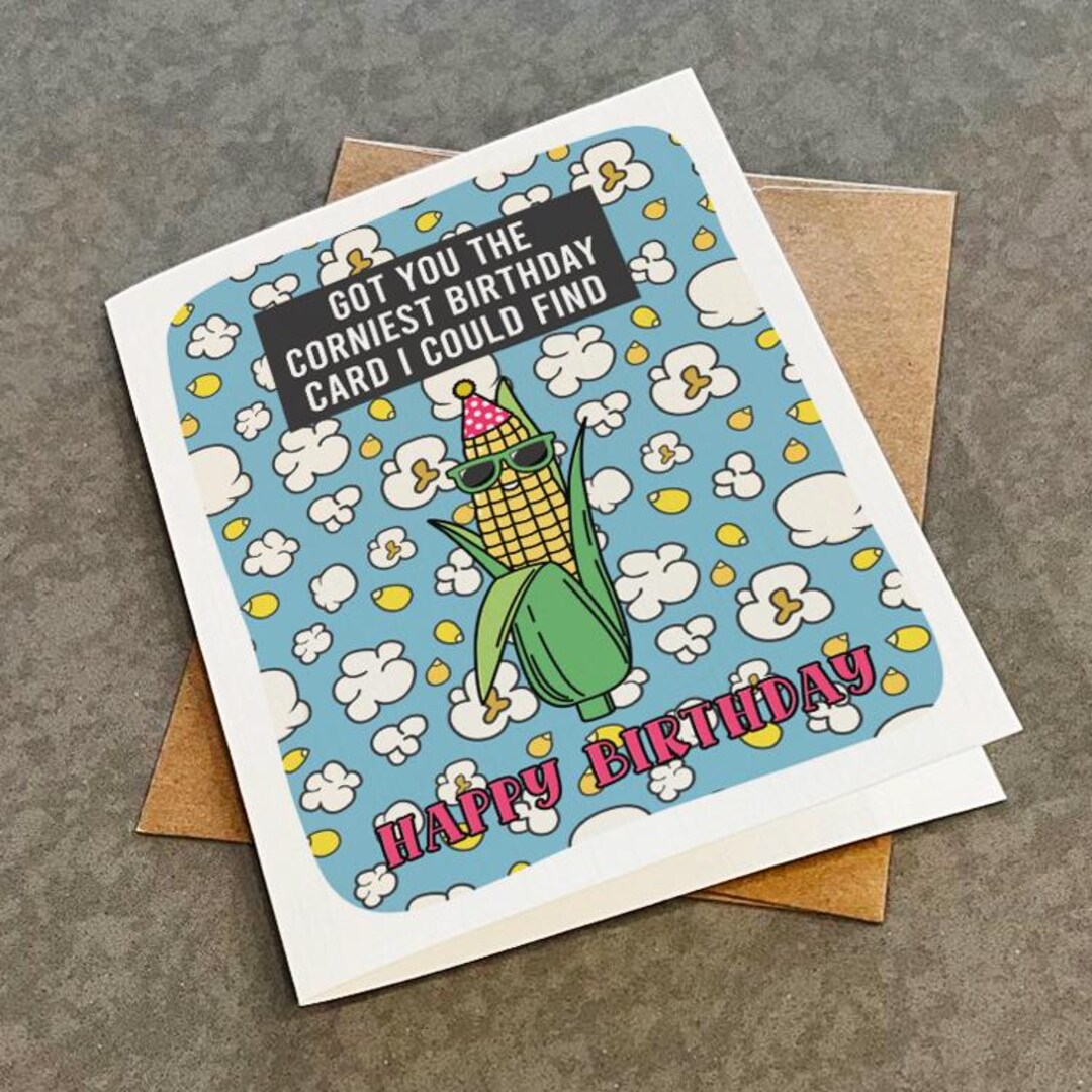 Funny Corn Birthday Card: Corny Pun Greeting Card - Etsy